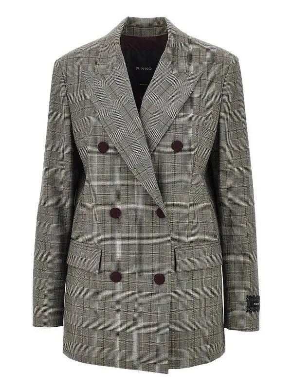 Pinko Prince Of Wales Double-breasted Jacket - Multicolor