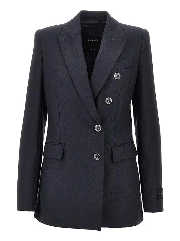 Pinko Wool-blend Double-breasted Colsure - Blue