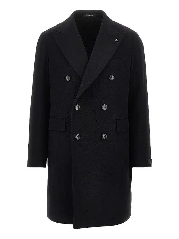 Tagliatore Double-breasted Wool And Cashmere Coat - Black