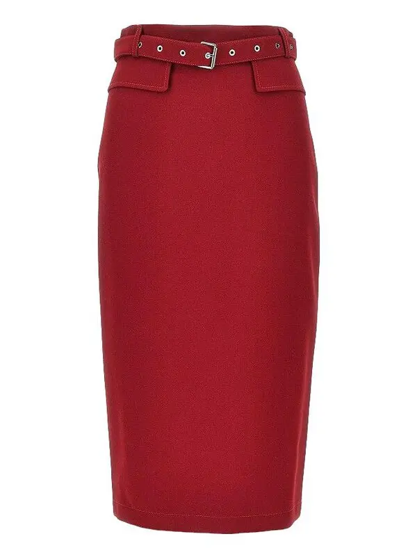 Pinko Viscose-blend Crêpe Skirt - Red