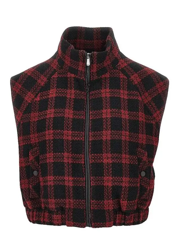 Pinko Buffalo Check Tweed Waistcoat - Black