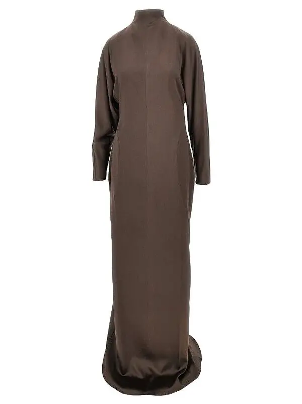Max Mara Silk Long Dress - Brown
