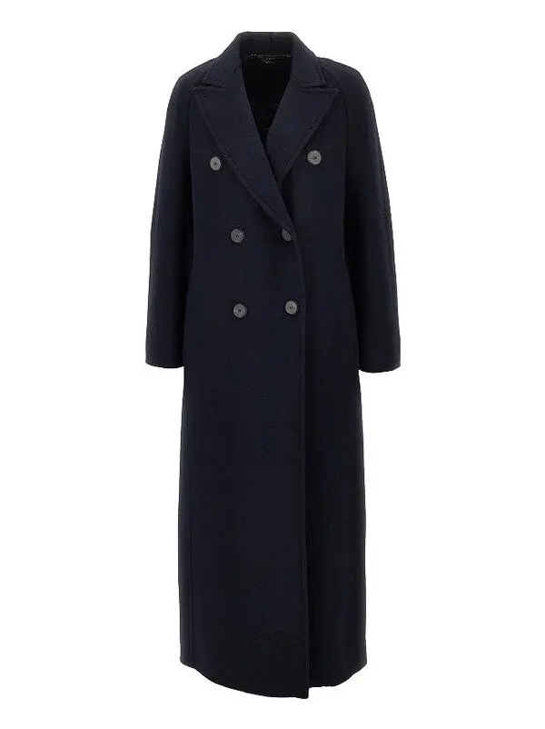 Max Mara Cashmere Double-breasted Long Coat - Blue