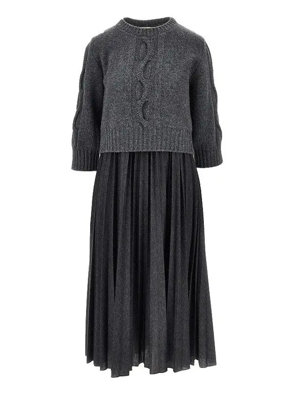 Max Mara Midi Dress With Sweater - Grey