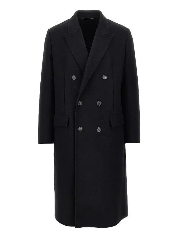 Saint Laurent Double Wool Felt Coat - Black