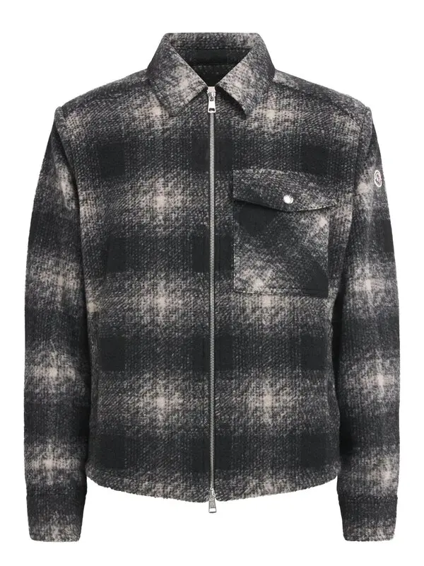 Moncler Check Zip-up Overshirt - Black