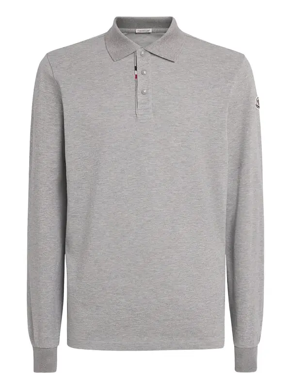 Moncler Cotton Polo Shirt - Grey