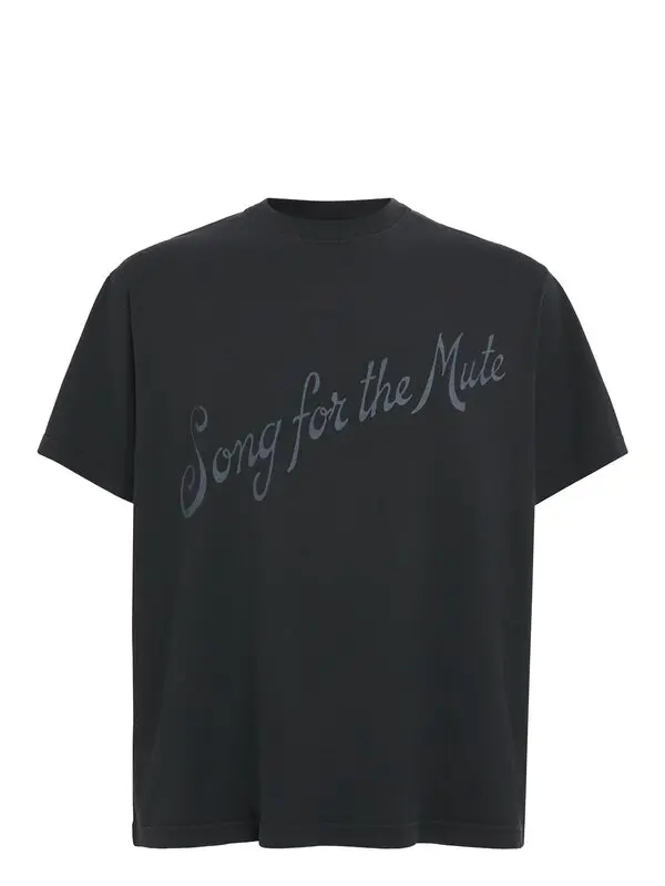 SONG FOR THE MUTE Cotton Logo T-shirt - Black