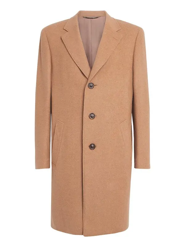 Canali Cashmere-silk Overcoat - Brown