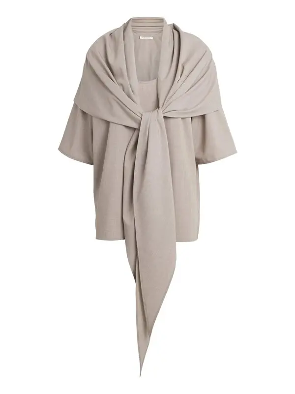 VORANIDA Layered-scarf Roth T-shirt - Beige