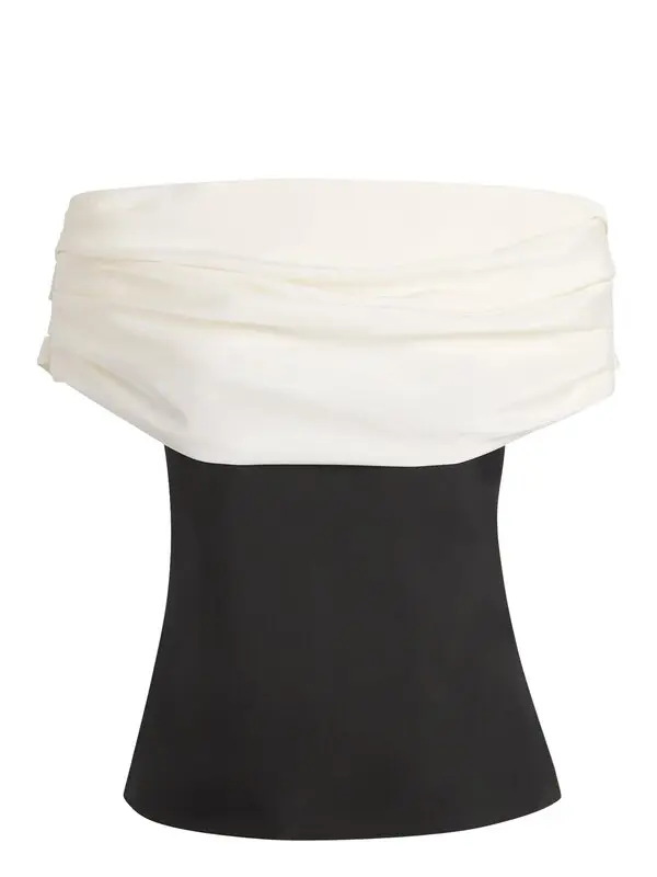 VORANIDA Silk-blend Ruched-detail Vetra Top - Black