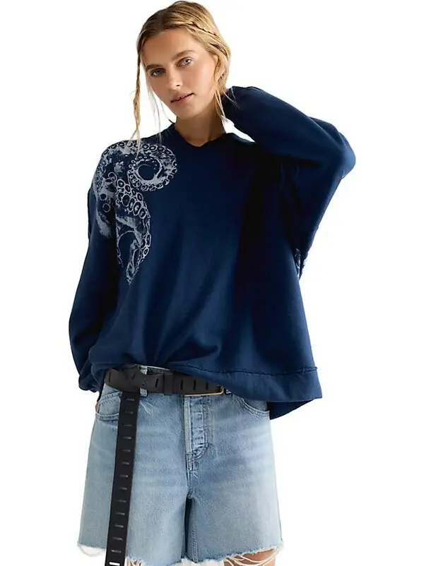 Free People Folklore Octopus Hoodie - Midnight