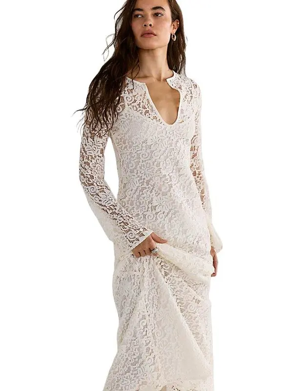 HANSEN & GRETEL Bianca Lace Maxi Dress - Ivory