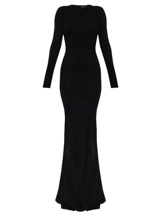 Rick Owens Long Sleeved Floor-length Dress - Black