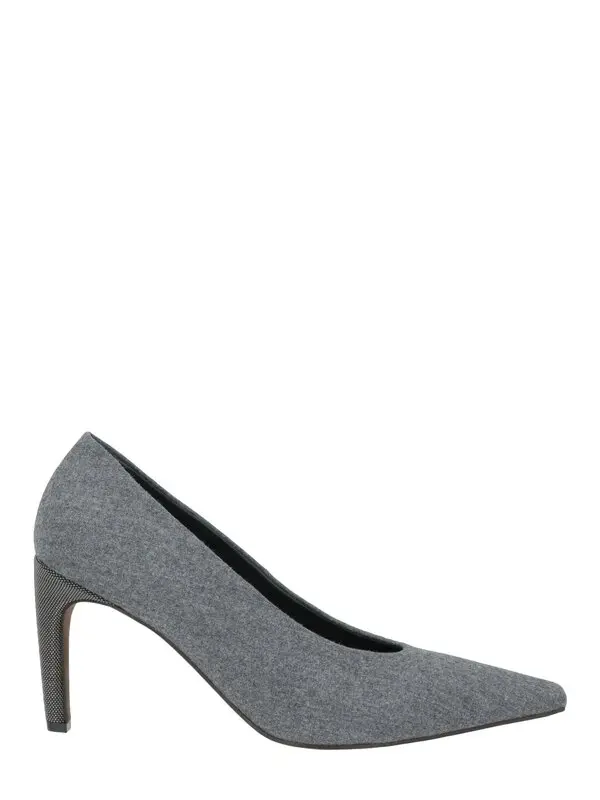Brunello Cucinelli Flannel High Heel Pumps - Grey