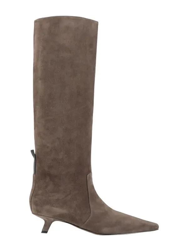 Brunello Cucinelli Minimal Suede Boots - Khaki