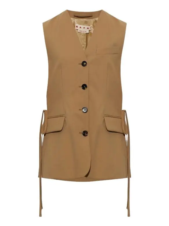 Marni Single-breasted Tailored Vest - Brown