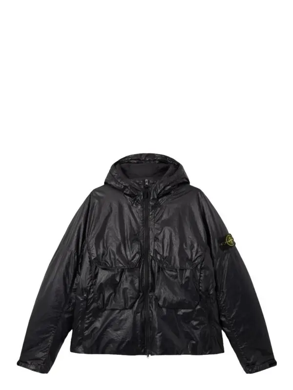 Stone Island Hooded Down Jacket - Black