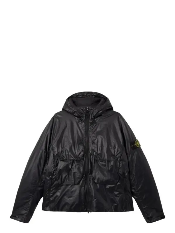 Stone Island Hooded Down Jacket - Black