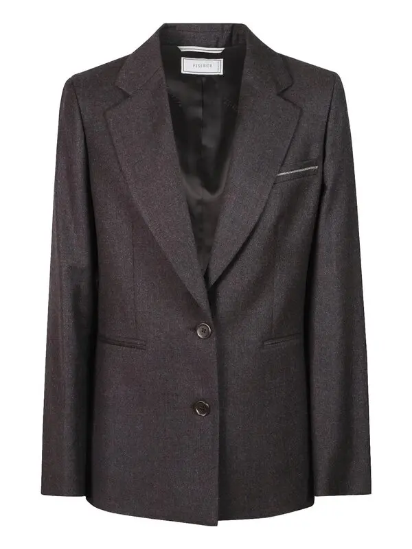 Peserico Single-breasted Tailored Blazer - Black