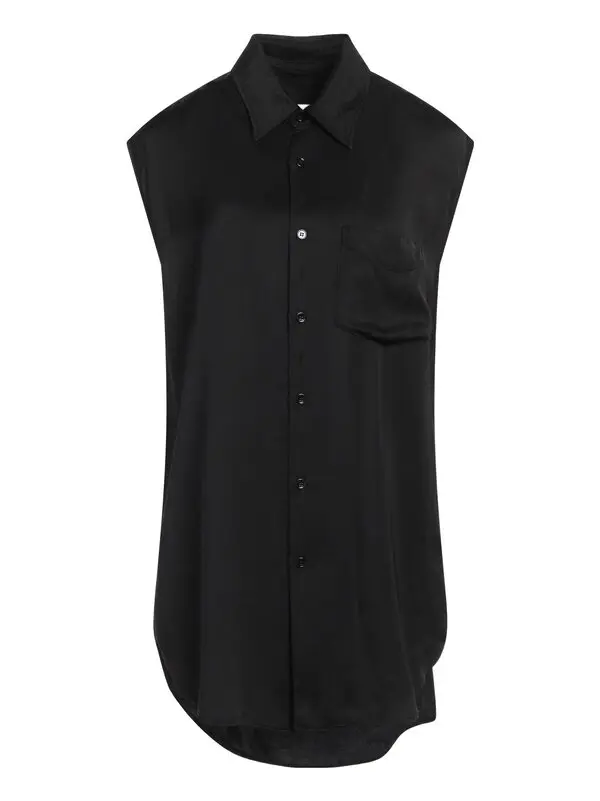 MAISON MARGIELA Satin Sleeveless Shirt - Black