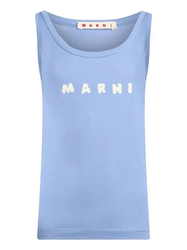Marni Solid Scoop Neck Tank - Blue