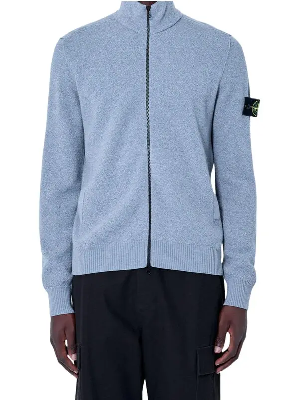 Stone Island High-neck Cardigan - Blue