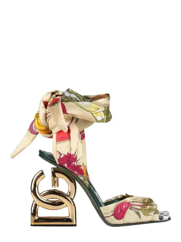 Dolce & Gabbana Multicoloured Satin Sandals - Yellow
