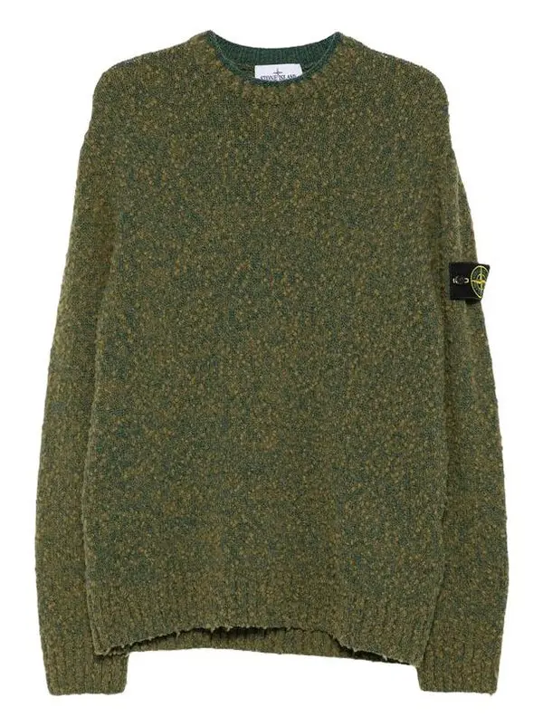 Stone Island Logo Patch Sweater - Green