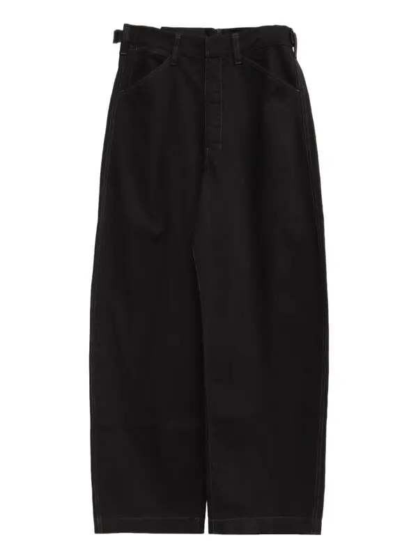 LEMAIRE Contrast-stitch Straight-leg Trousers - Black