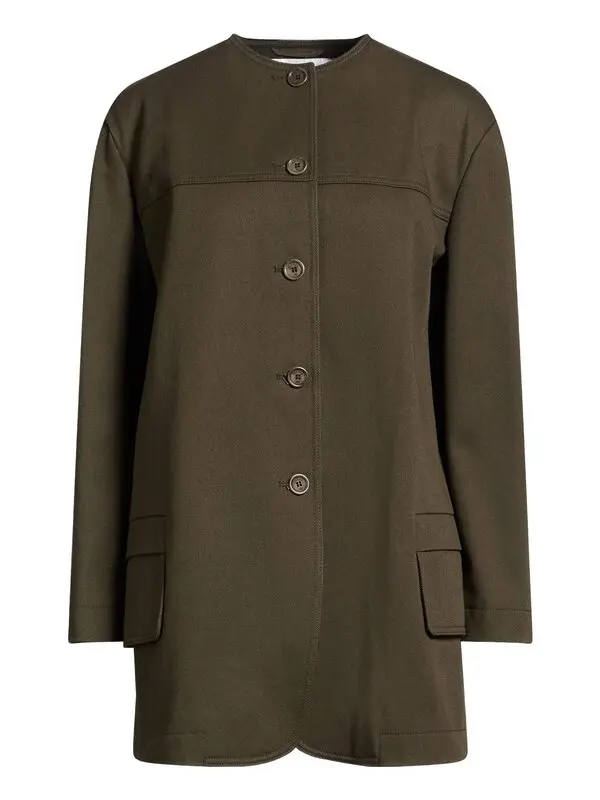 Max Mara Solid Colour Twill Jacket - Green