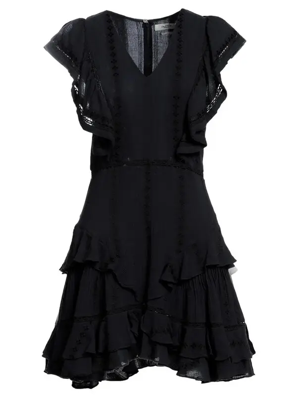 Isabel Marant Étoile Jacquard Tiered Mini Dress - Black