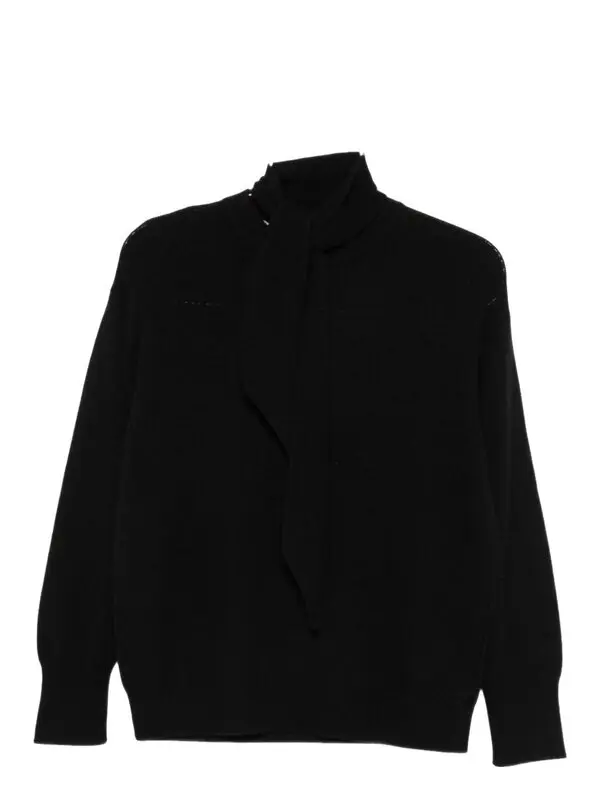 Marella Bow-detail Knit Sweater - Black