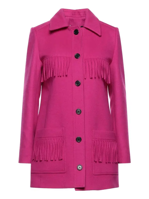 Saint Laurent Solid Colour Coats - Pink