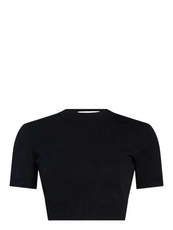 Sportmax Solidcolor Knit Shortsleeve Top - Black