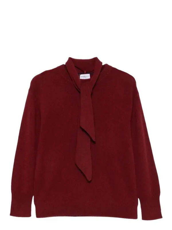 Marella Bow-detail Knit Sweater - Red