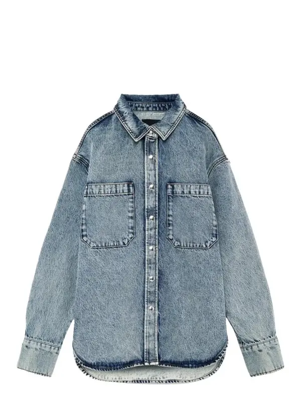 ANINE BING Long-sleeve Denim Jacket - Light Blue