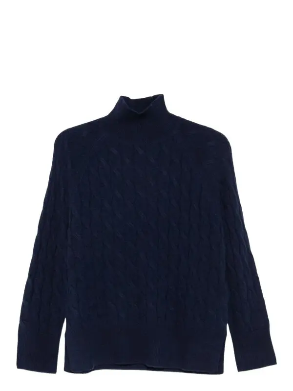 Marella High-neck Knit Sweater - Navy Blue
