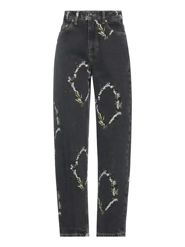 GANNI Denim Trousers - Black