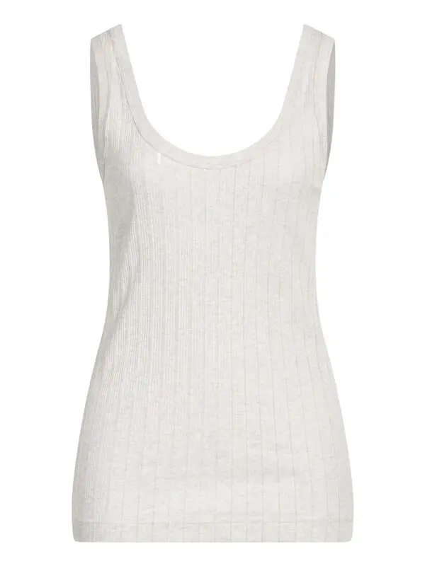 Brunello Cucinelli Ribbed Knit Tank Top - Grey