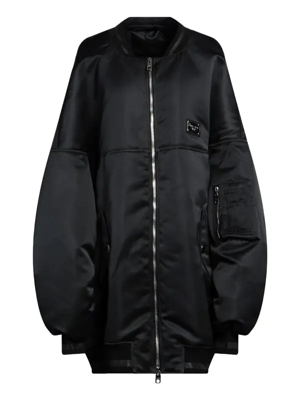 Dolce & Gabbana Satin Bomber Jacket - Black