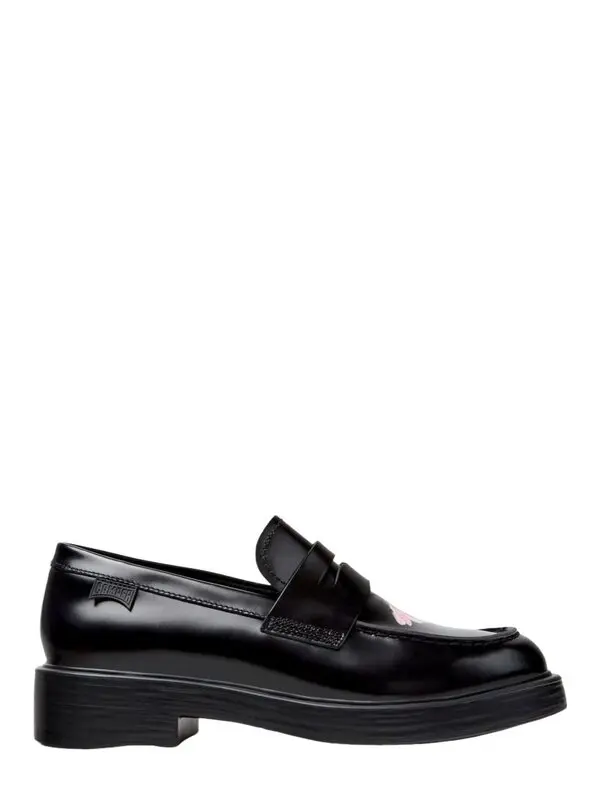 Camper Dean Floral-print Loafers - Black