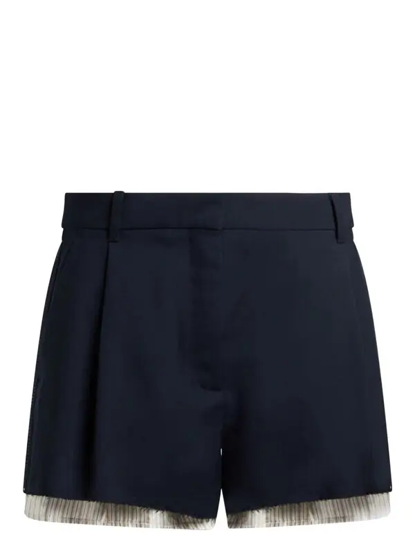 Marni Minimalist Cool Wool Shorts - Blue