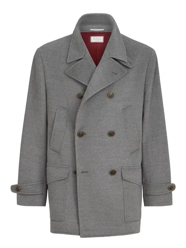Brunello Cucinelli Virgin Wool Cloth Four-pocket Pea Coat - Grey