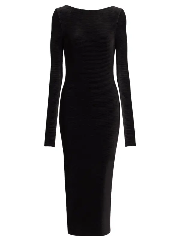 Balmain Long Velvet Dress - Black