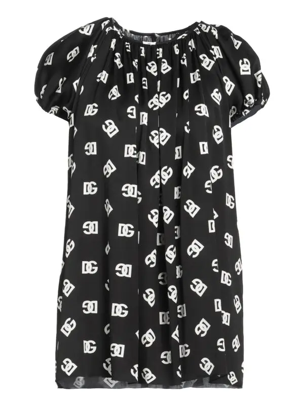 Dolce & Gabbana Printed Satin Top - Black