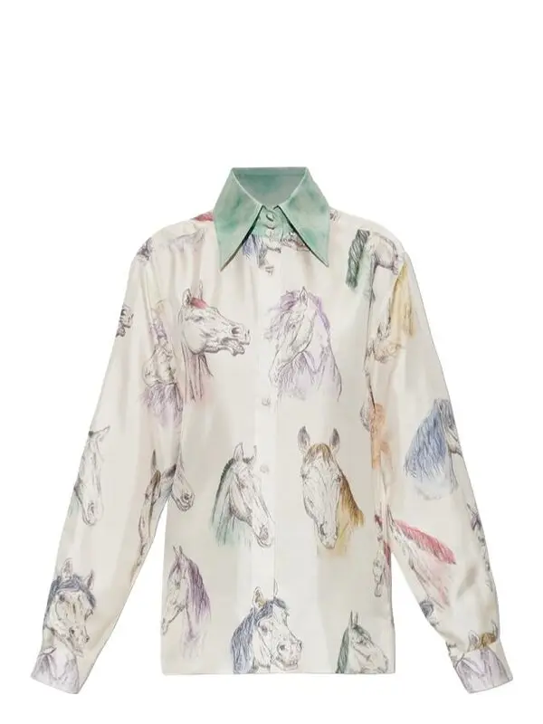 Moschino Printed Long-sleeved Shirt - Cream