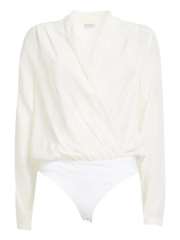 Brunello Cucinelli Solid Color Bodysuits - White