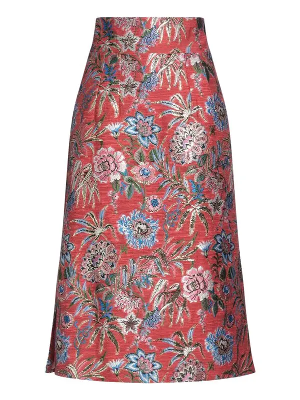 Dolce & Gabbana Floral Pattern A-line Skirt - Red