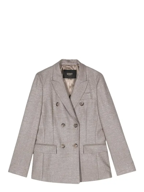 Seventy Double-breasted Long-sleeve Blazer - Gray